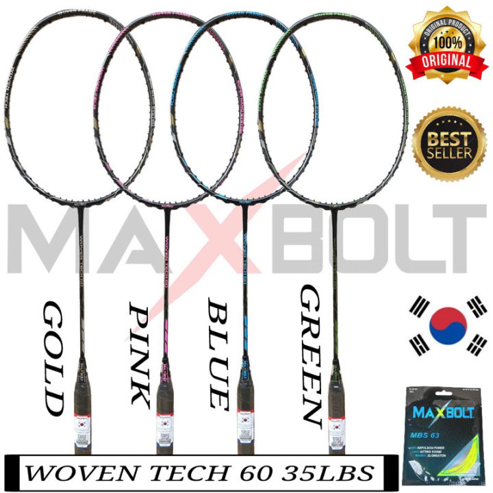 [ ORIGINAL ] Raket Badminton MAXBOLT WOVEN TECH 60 / 90 Thunderbolt ...