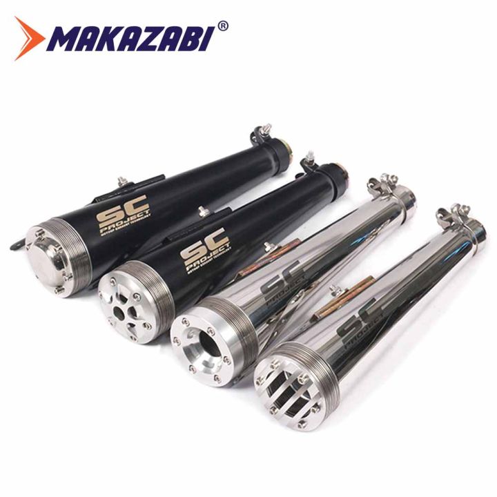 38mm 40mm 43mm 45mm Retro Cafe racer Motorcycle S C Exhaust Muffler ...