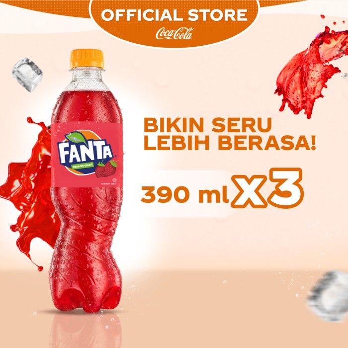 Fanta Strawberry - Minuman Soda Rasa Stroberi - Botol 390ml - x3 Pcs | Lazada Indonesia