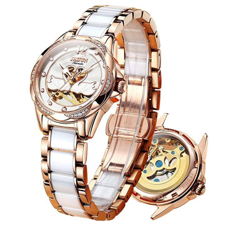Luxury Mechanical Women Watch Love Swan Design Skeleton Elegant ...