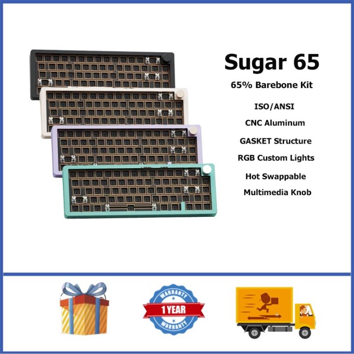 WEIKAV SUGAR65 Aluminum BareBone Keyboard Kit 65% GASKET RGB ISO/ANSI ...