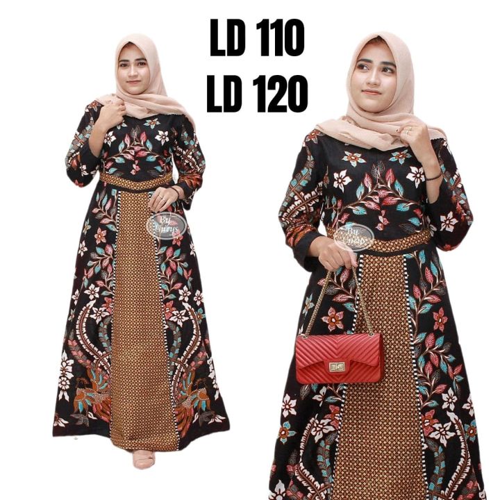 model baju gamis batik kombinasi polos terbaru 2020 | Lazada Indonesia