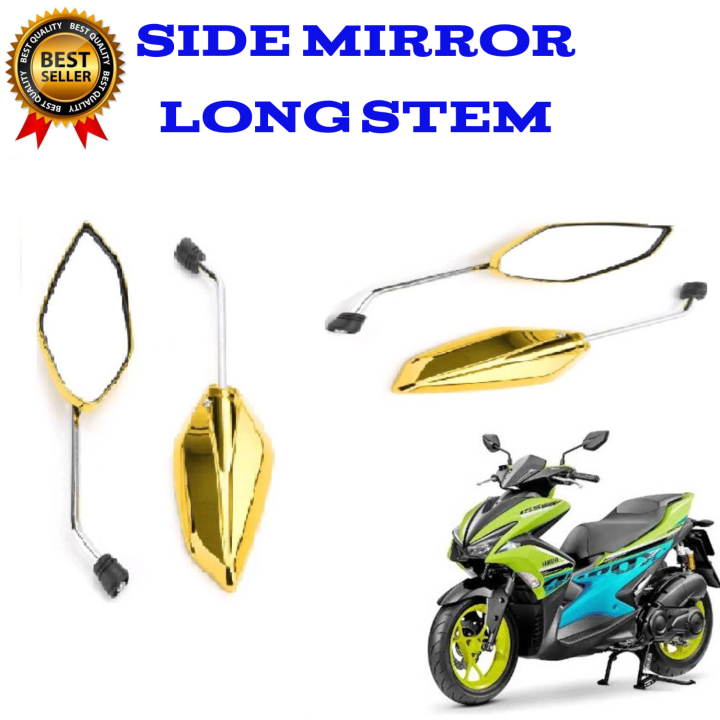 YAMAHA Fazzio Motorcycle Side Mirror Long Stem Standard Size Color Gold ...