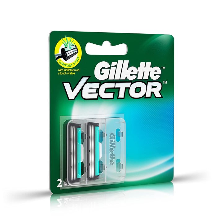 Gillette ของแท้ ยิลเลตต์ เวคเตอร์ Vector ใบมีด 2 ชิ้น | Lazada.co.th