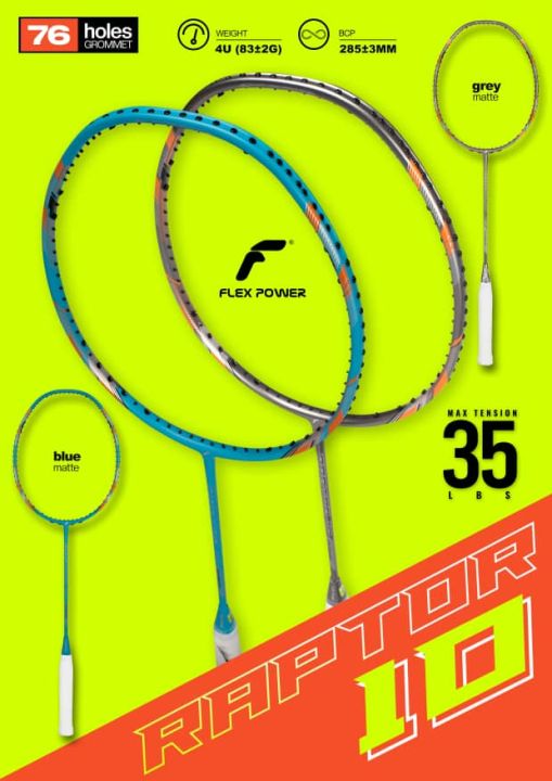 FLEX POWER RAPTOR 10 BADMINTON RACKET (100 % ORIGINAL) | Lazada