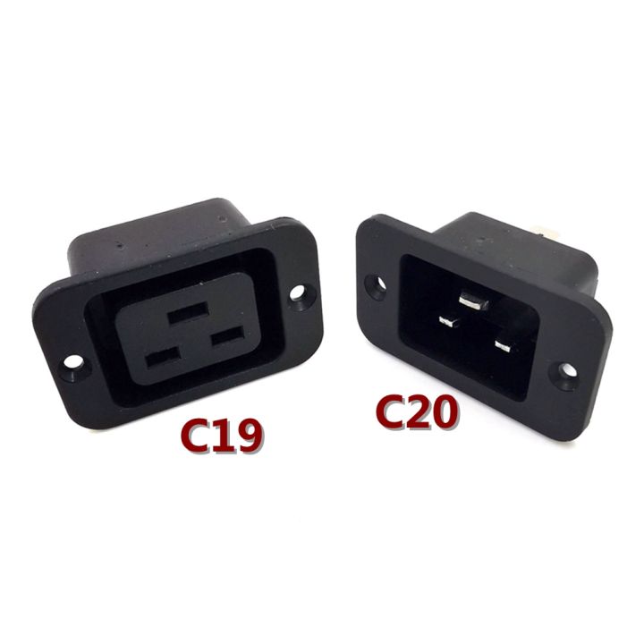 1 Pair IEC Inlet AC 250V 16A IEC 320 C19 + C20 Panel Mount Plug ...