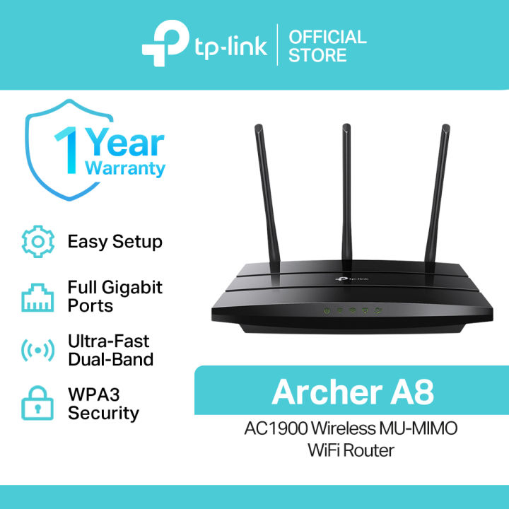 TP-Link Archer A8 AC1900 Wireless MU-MIMO Wi-Fi Router | 2.4Ghz | 5GHz ...
