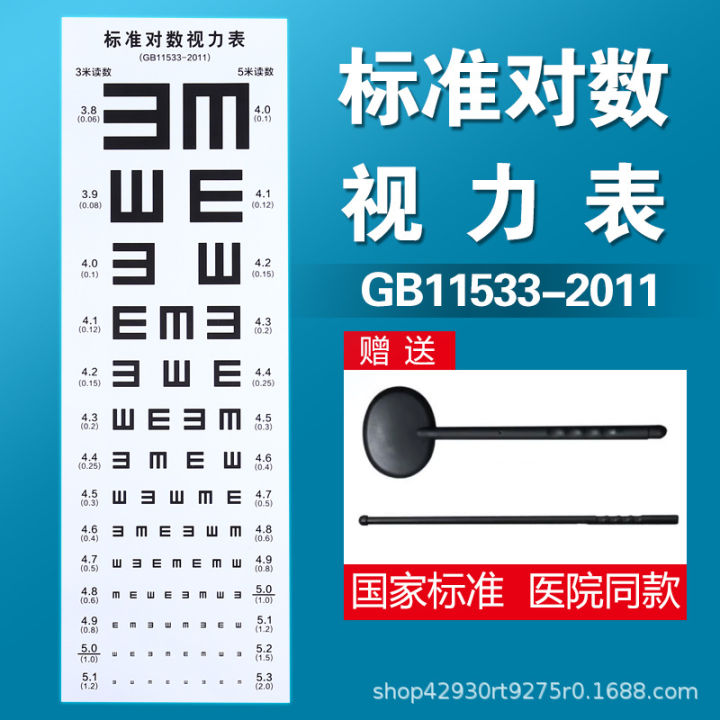 Standard Logarithmic Eye Chart Ophthalmic Optometry Standard Eye Chart ...