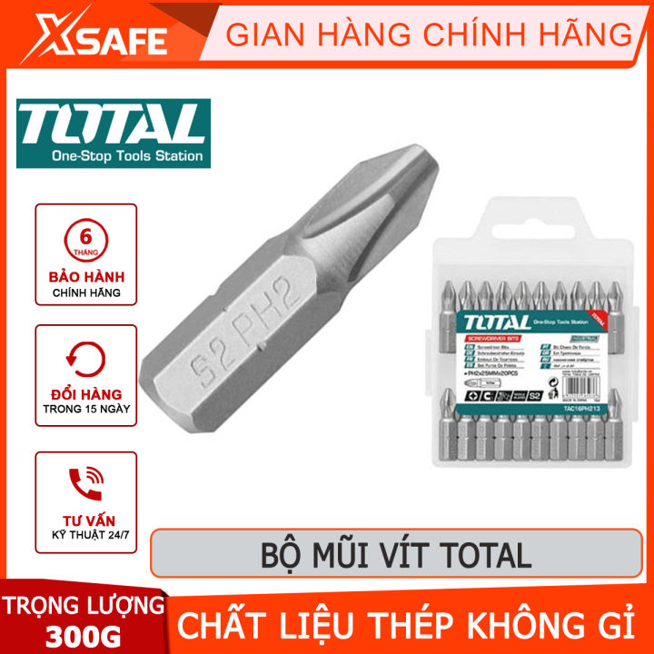 BỘ MŨI VÍT BAKE 20 CHI TIẾT TOTAL | bộ mũi bắt vít chất liệu thép không ...