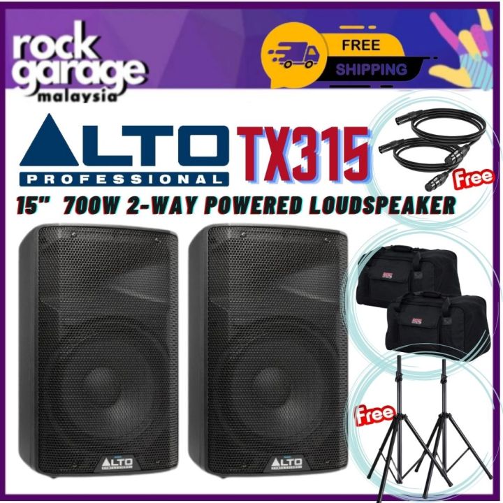 Alto TX315 700W 15" Powered Speaker with Stand, Cable & Gator GPA-TOTE15 - ( TX-315 / TX 315 ...