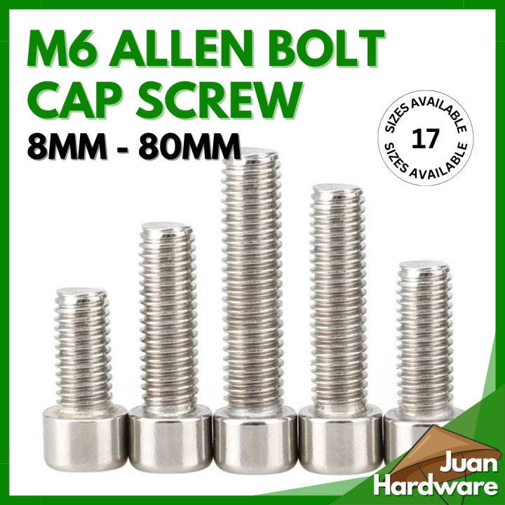 M6 Allen Bolt Stainless Steel 6mm Socket Cap Screw / Bolts and Nuts ...