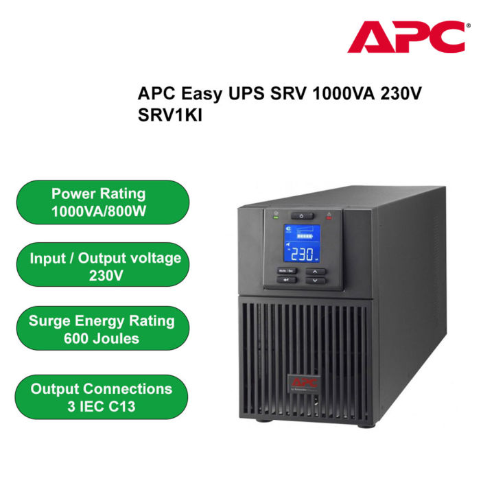 [PREORDER] APC Easy UPS SRV 1000VA 230V SRV1KI-E | Lazada
