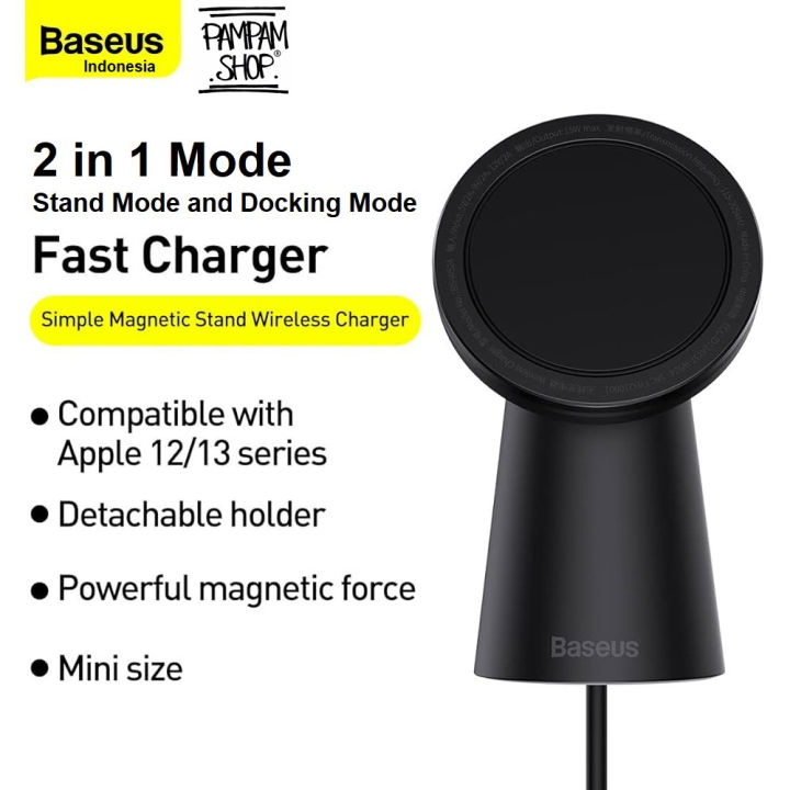 Baseus Simple Magnetic Stand Wireless Charger Magsafe 15W Iphone 12 13 ...