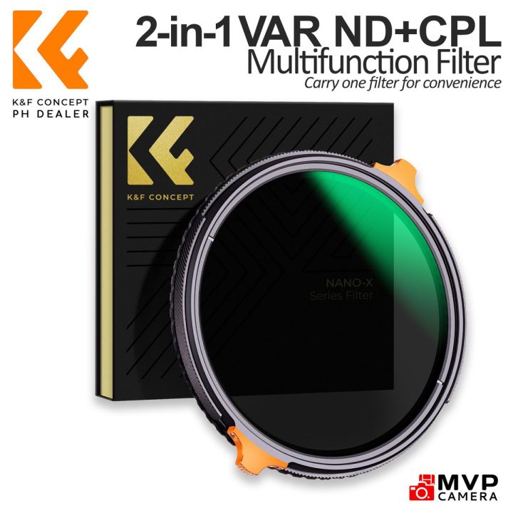 [AUTHORIZED PH] K&F KF CONCEPT VARIABLE ND ND4-64 + CPL 2 IN 1 NANO-X MRC Lens Filter MVP CAMERA ...