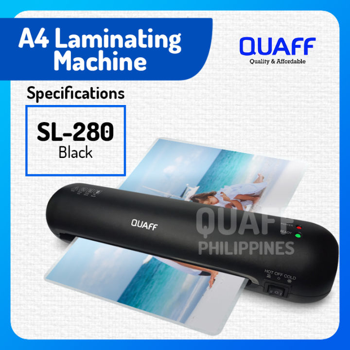 QUAFF A4 Laminating machine （max laminate 125mic）SL-280 BLACK | Lazada PH
