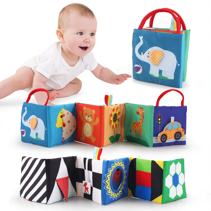 Baby Black White Soft Cloth Book Baby Crib Early Educational for ...