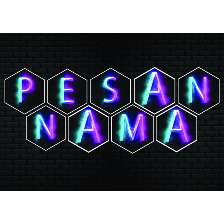 huruf satuan hexagonal neon struk putih | Lazada Indonesia