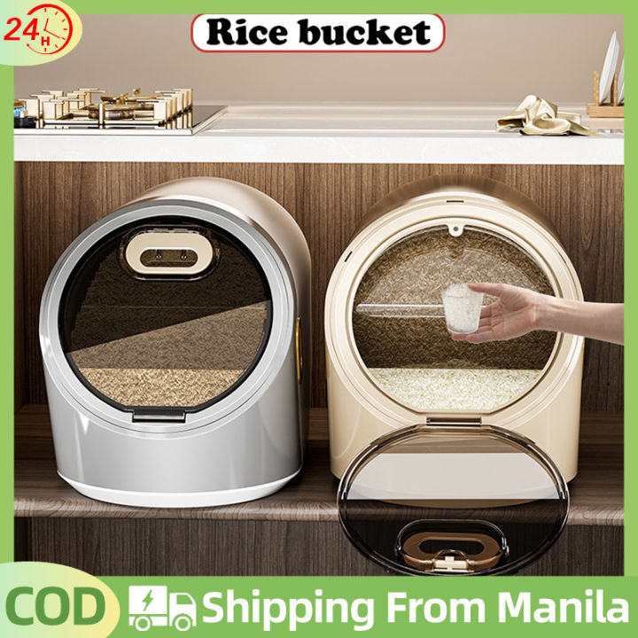 Rice Bucket Rice Storage Container 10KG Magnetic Switch Anti-moisture ...