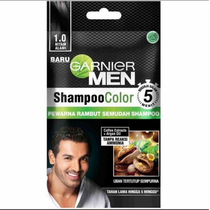 Garnier Men Shampoo Colour / Pewarna Rambut Hitam Alami | Lazada Indonesia