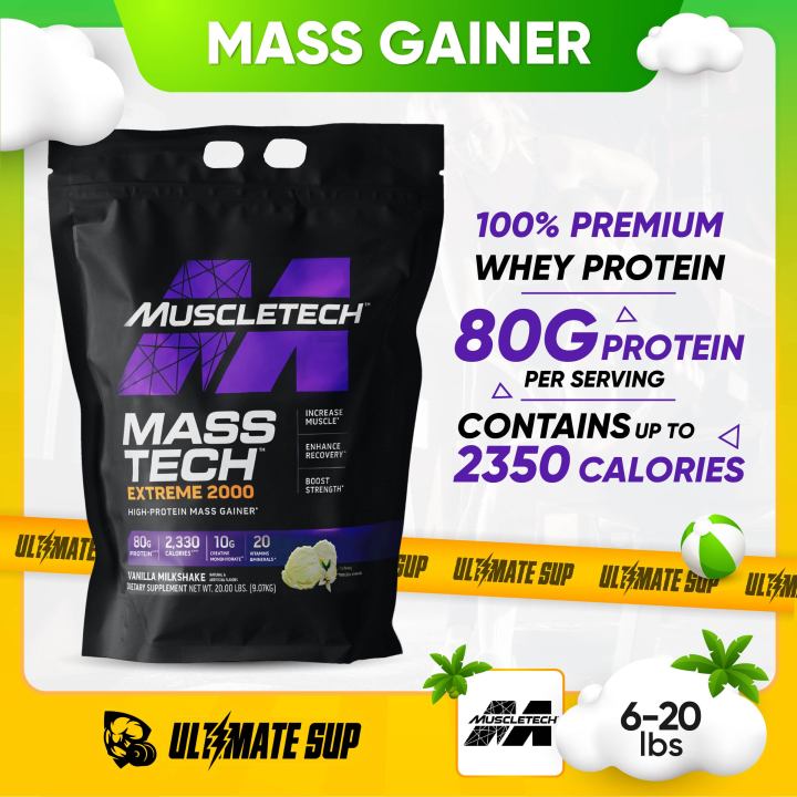 Muscletech, Mass Tech Extreme 2000| Masstech Elite, Mass Gainer, Protein Powder, Build Muscle ...