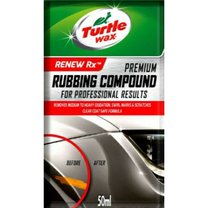 NEW COD Turtle Wax Premium Rubbing Compound 50ml Sachet | Lazada PH