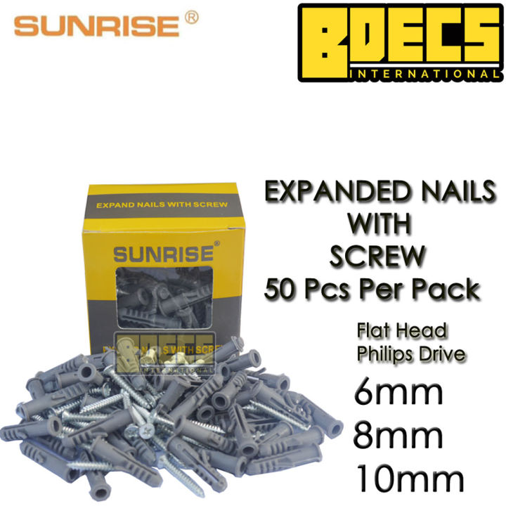 Tox Screw Expanded Nails With Tox 1 pack (50 Pcs Per Pack) SUNRISE ...