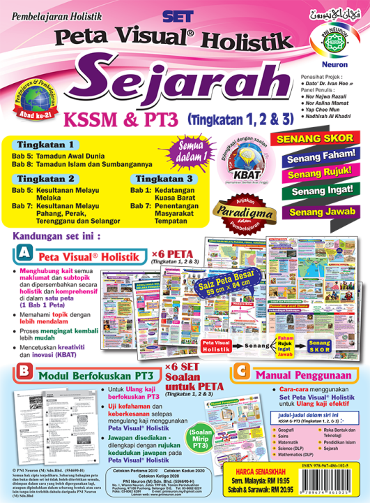 [KSSM&PT3] SET PETA VISUAL HOLISTIK SEJARAH TINGKATAN 1,2&3 | Lazada