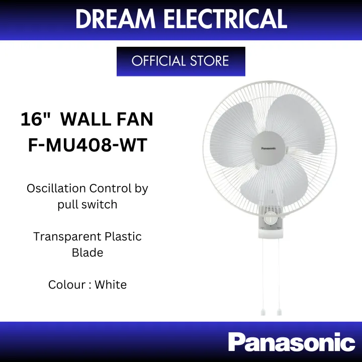 Panasonic 16'' Wall Fan F-MU408 (White) | Lazada
