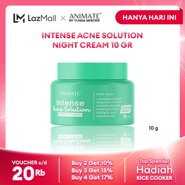 Animate Intense Acne Solution Night Cream 10 gr | Lazada Indonesia