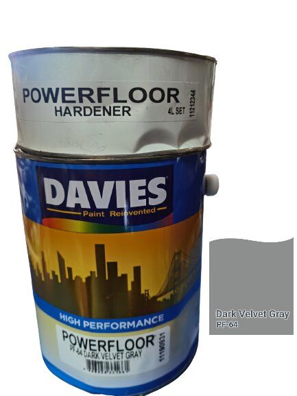 Davies Powerfloor Floor Paint Dark Velvet Gray 3 Liters Paint 1 Liter ...