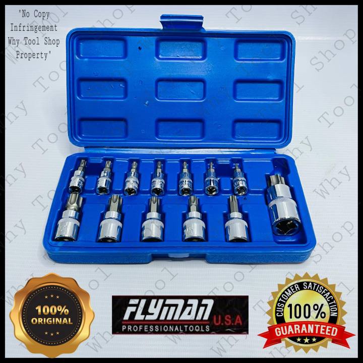 why tool shop FLYMAN USA 13pcs TORX STAR SOCKET SET | Lazada PH