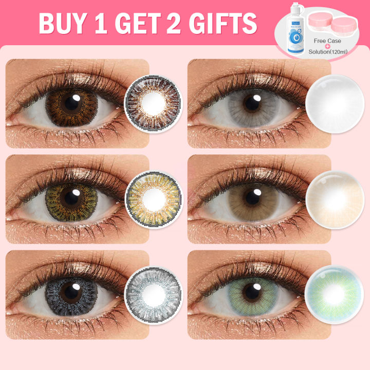 【COD&Hot Deals】FLARE COLOR 1Pair=2Pcs Contact Lenses with Solution ...