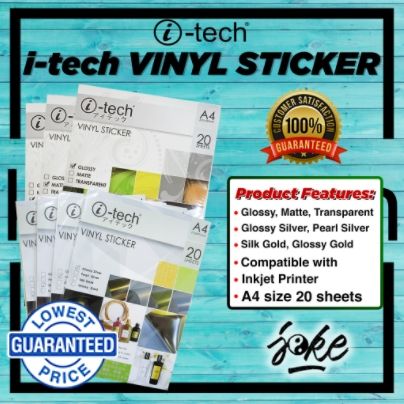I-Tech vinyl Sticker A4 Waterproof 20 SHEETS | Lazada PH