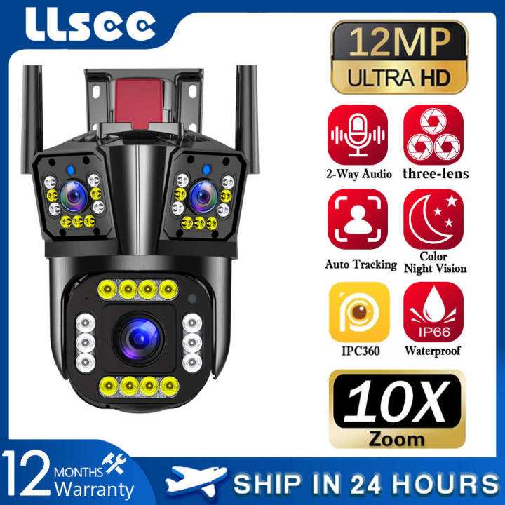 LLSEE 🔥 IPC360 🔥 Wireless WiFi CCTV camera/three lens 12MP 1080P ...