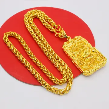 Shop 24K Gold Chain online 999.9 24K Pure Gold Necklace 24K Alluvial Gold Plated Chain Lazada .my