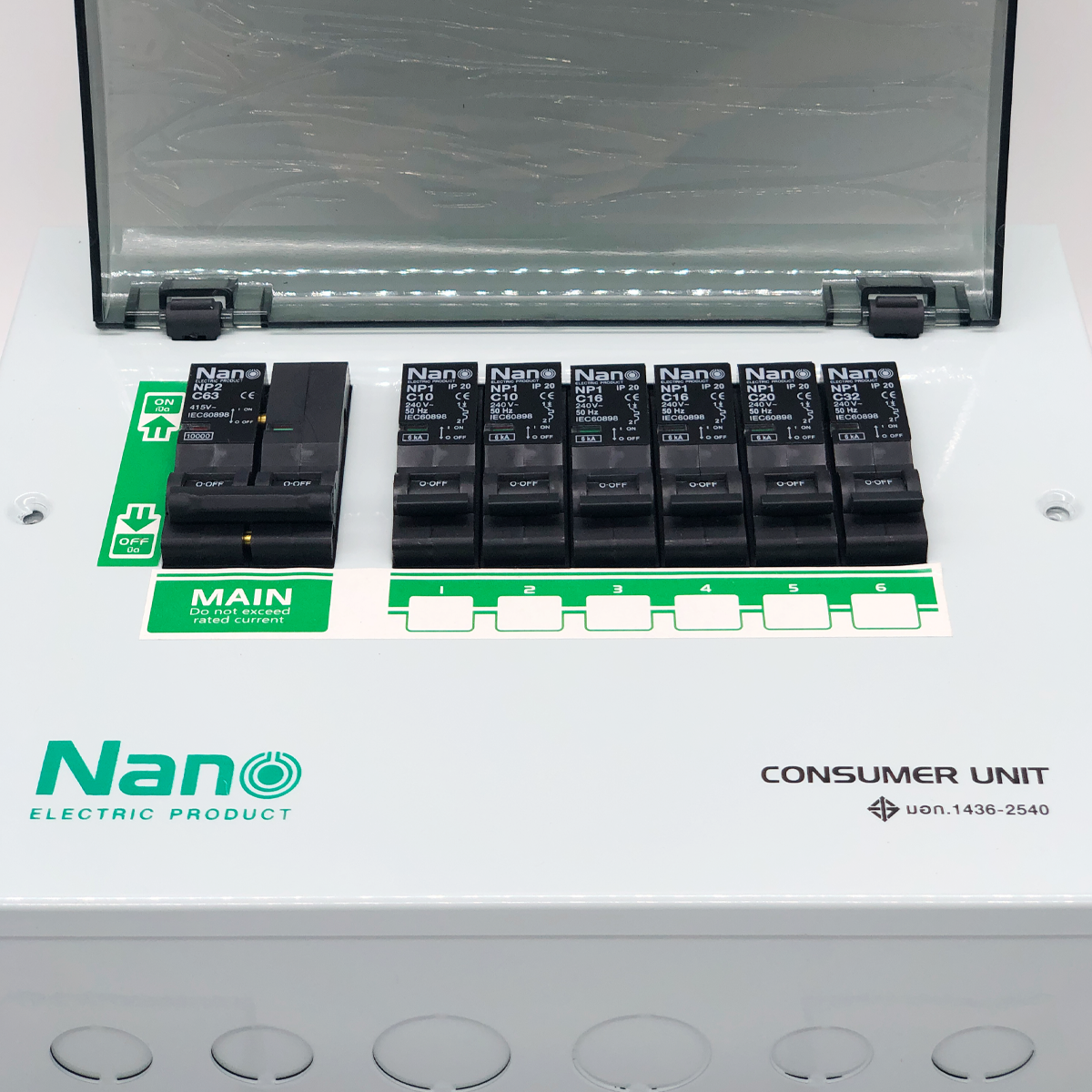 Nano 6 ช่อง ตู้คอนซูมเมอร์ยูนิตแบบปลั๊กออน มีเมนให้เลือก 3 รุ่น [32a ...