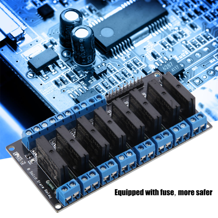 5V 8 Channel Solid State Relay Module with Fuse High Level Trigger 2A ...