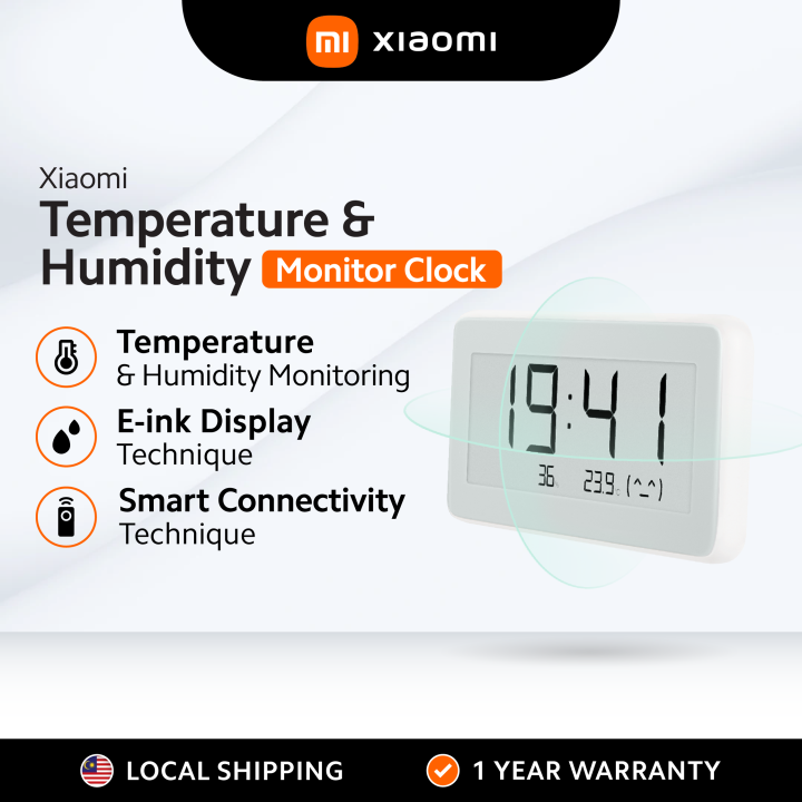 Xiaomi Temperature and Humidity Monitor Clock | E-Ink Display | Smart ...