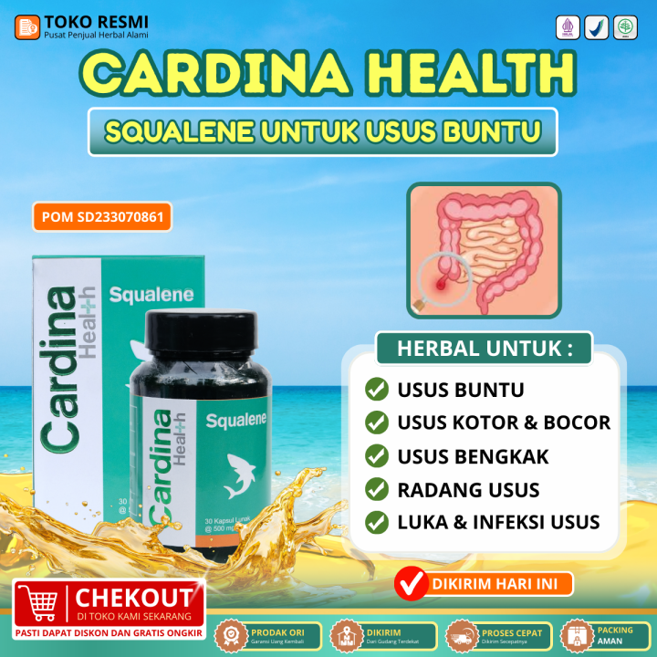 Cardina Squalene untuk Radang Usus Buntu, Usus Luka, Infeksi Usus, Usus ...