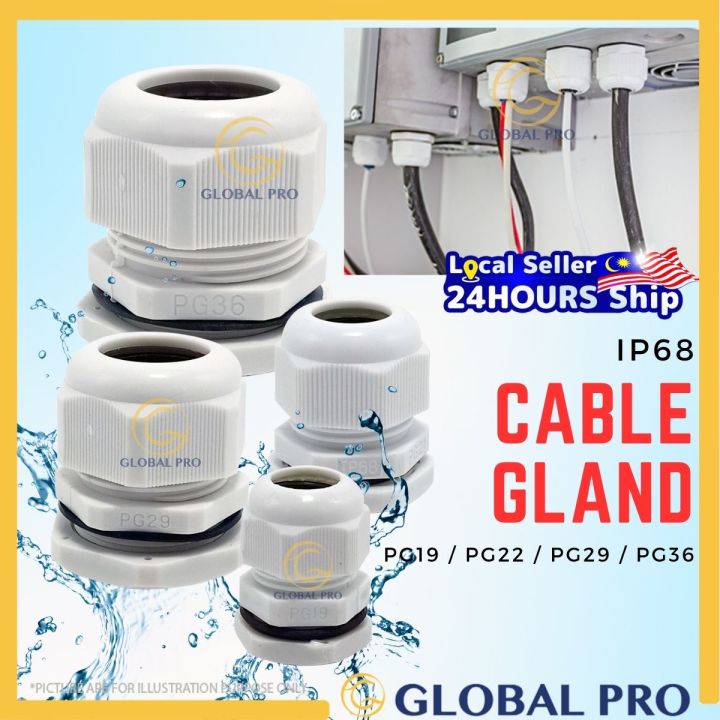 1PC IP68 Nylon Plastic Waterproof Adjustable Cable Glands Joints White ...