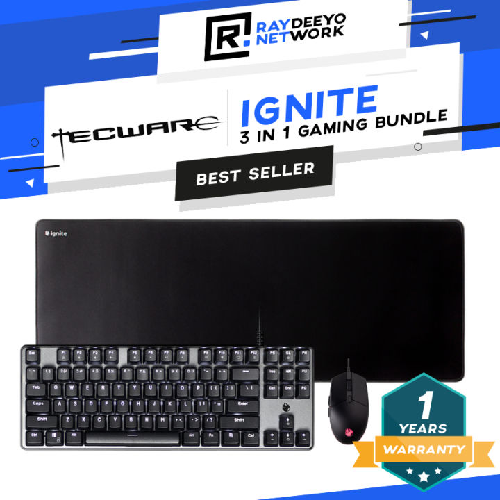 Tecware IGNITE Gaming Bundle [Includes Single Color LED Mech 87 ...