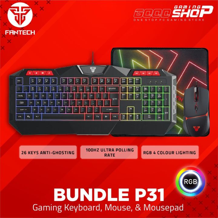 Fantech Bundle P31 / P-31 (Package 3 in 1) Gaming Keyboard Mouse Mousepad | Lazada Indonesia