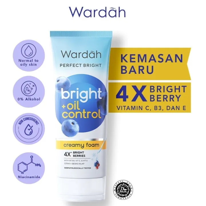 Wardah Perfect Bright Creamy Foam Brightening + Oil Control 50ml ...