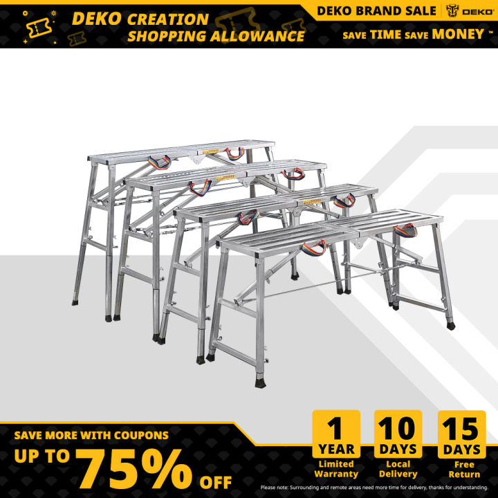 Folding Ladder Platform Portable Scaffolding ladder aluminum adjustable ...