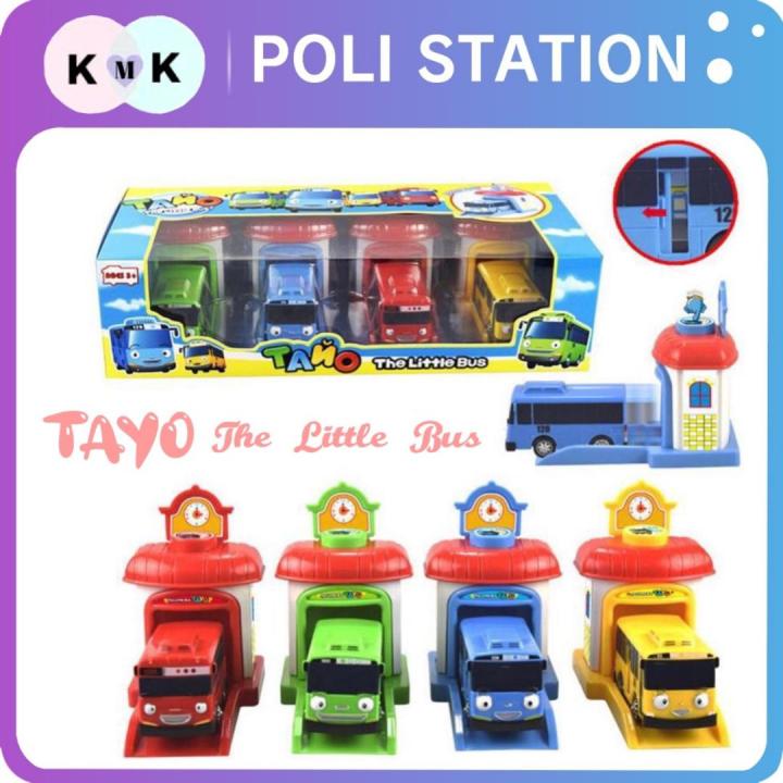 KMK SHOP Bus Catapult Car Parking Lot Set TAYO The Little Bus Toy Small ...