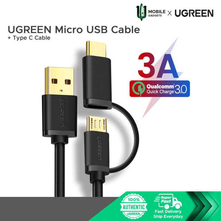 UGREEN Micro USB Cable + Type C Cable | Lazada