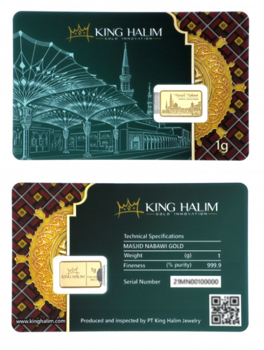 READY STOCK : 1G KING HALIM MASJID NABAWI GOLD 999 24K | Lazada