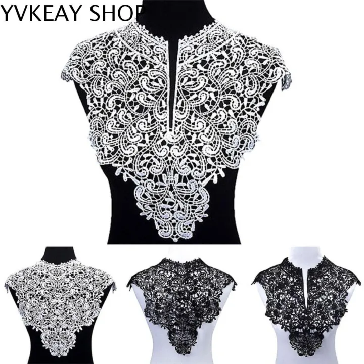 YVKEAY Embroideried Fabric Lace Neckline Hollow Collarband Hollow ...