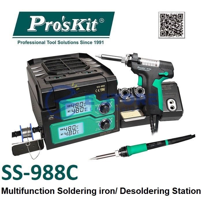 Pro'sKit SS-988C 6 in 1 Multifunction Soldering iron/ Desoldering Station | Lazada