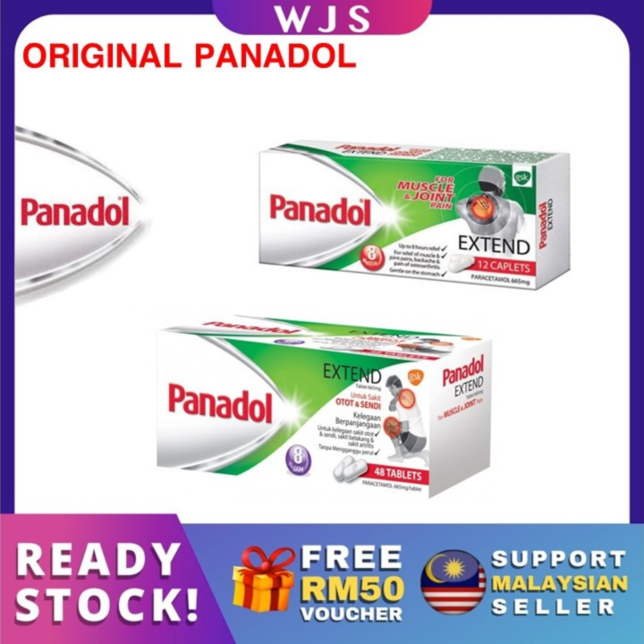 (12 & 48 TABLETS) WJS Panadol Extend for Muscle and Joint Pain Relief ...